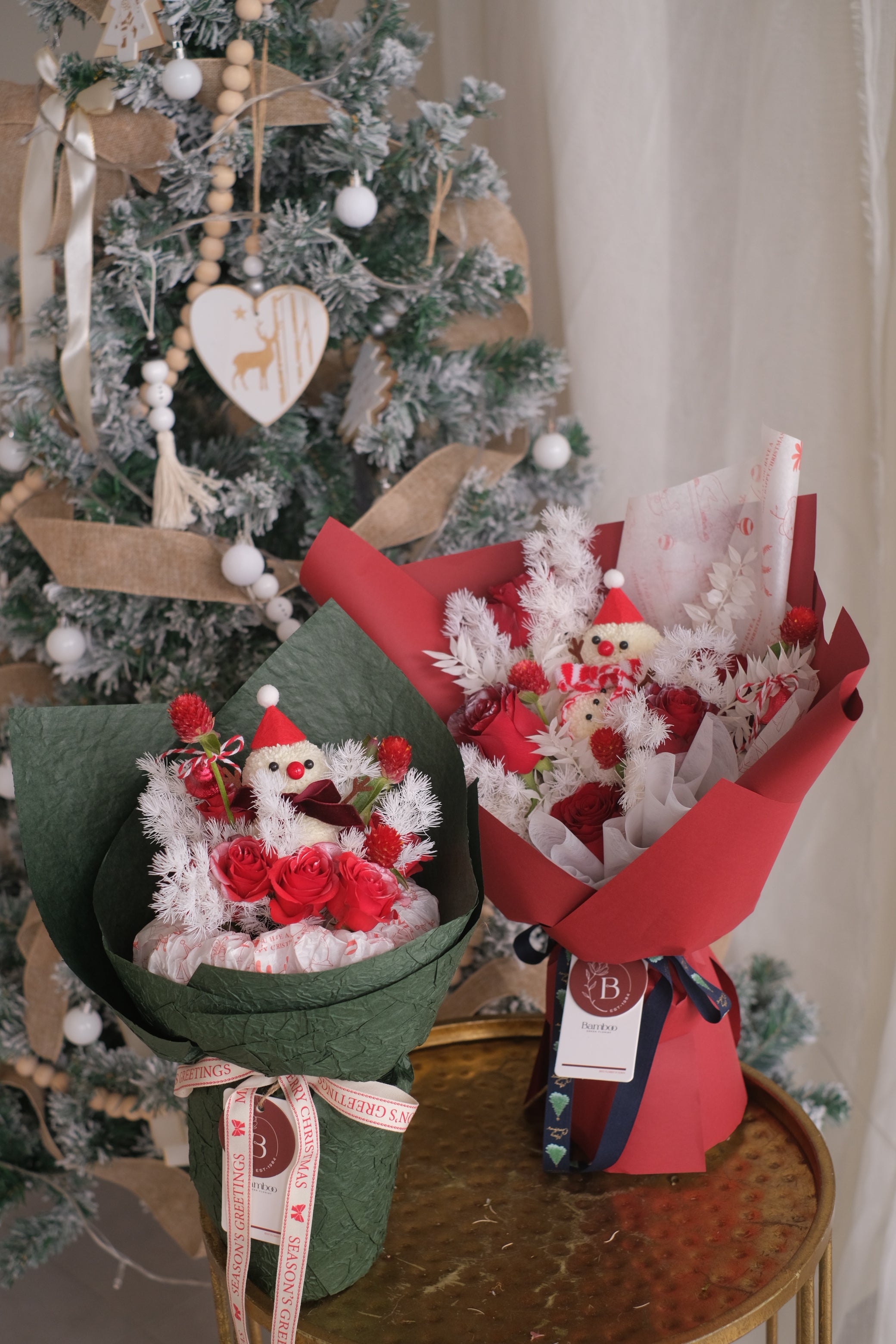 Santa’s Floral Sleigh | Christmas Bouquet Arrangement by Bamboo Green ...